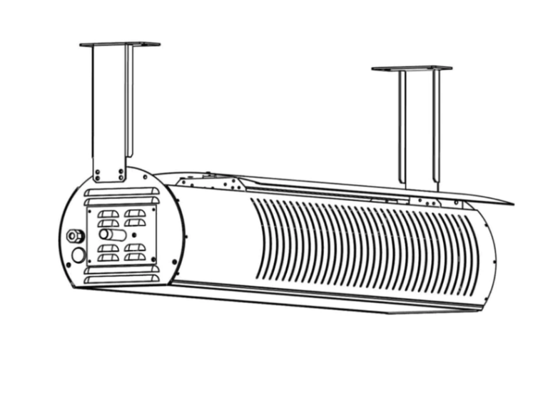SunStar GLASS® Natural Gas Infrared Patio Heater, SGL35-N7, 35000 BTU TWO STAGE.